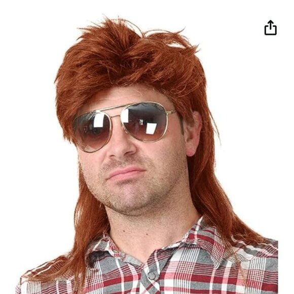 Accessories | Orange Red Head Synthetic Hair Mullet Wig 8s Rocker ...